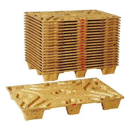 Pallet gemaakt van geperst houtvezel, met een belastbaarheid van 900 kg...